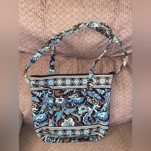 Vera Bradley | Bags | Vintage Vera Bradley Blue And Brown Paisley Tote ...